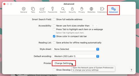 Try Proxy Configuration For Safari On MacOS