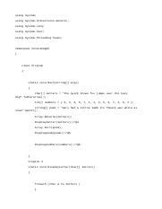Array Cs Using System Using System Collections Generic Using System