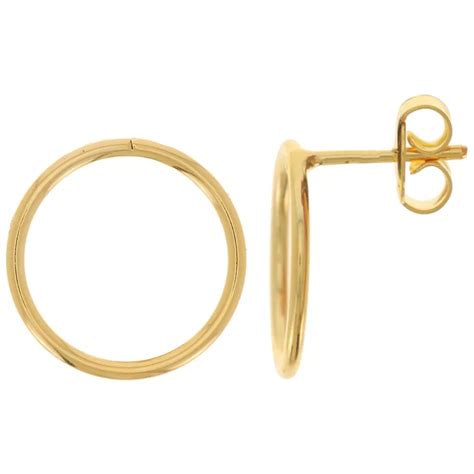 Boucles d oreilles cercle évidé 15 mm Doré à l or fin x2 Perles Co