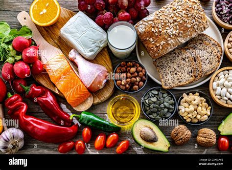Food Products Representing The Dash Diet Which Was Created To Help