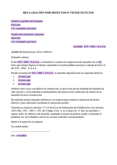 Carta De Vicios Ocultos Pdf Vrogue Co