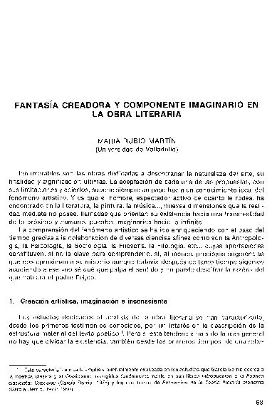Pdf Fantasía Creadora Y Componente Imaginario En La Obra Literaria