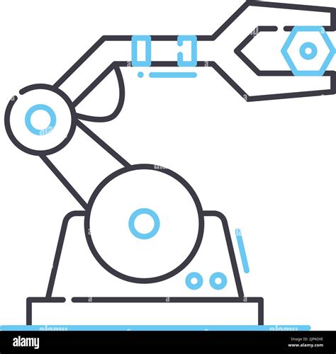 Assembly Robot Line Icon Outline Symbol Vector Illustration Concept