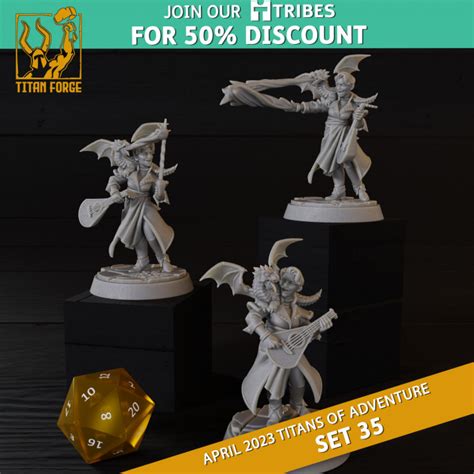 3d Printable Rpg Dnd Hero Characters Titans Of Adventure Set 35 By Titan Forge Miniatures