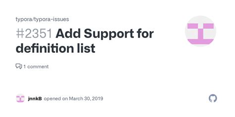 Add Support For Definition List · Issue 2351 · Typoratypora Issues