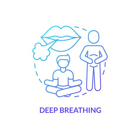 Deep Breathing Blue Gradient Concept Icon Right Way To Breathe For