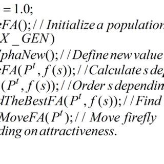 Pseudocode Of Basic FA Download Scientific Diagram