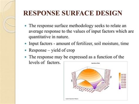 Response Surface Design Pptx Agriculture Industries
