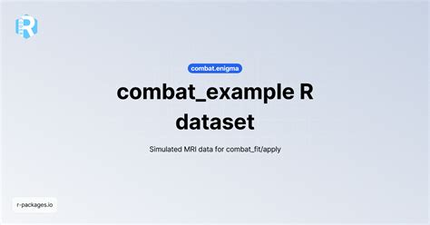 Combatexample Dataset R Packages