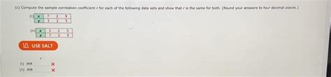 solved c compute the sample correlation coefficient r for