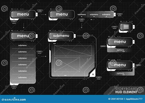 Futuristic Hud Frames For Ui Interface Storyboard In Futuristic Style