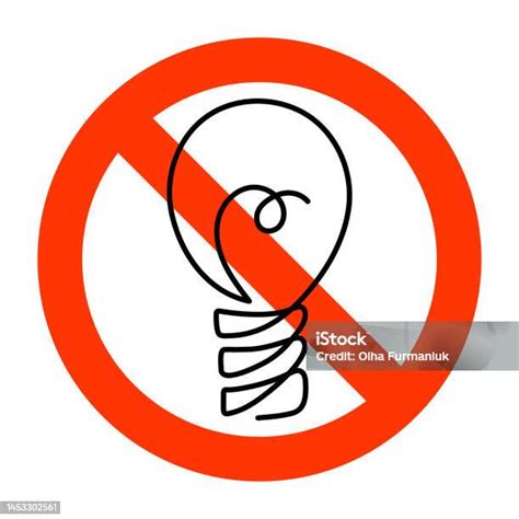 Lampe Dans Le Panneau Dinterdiction Pas De Symbole Électrique Panne De