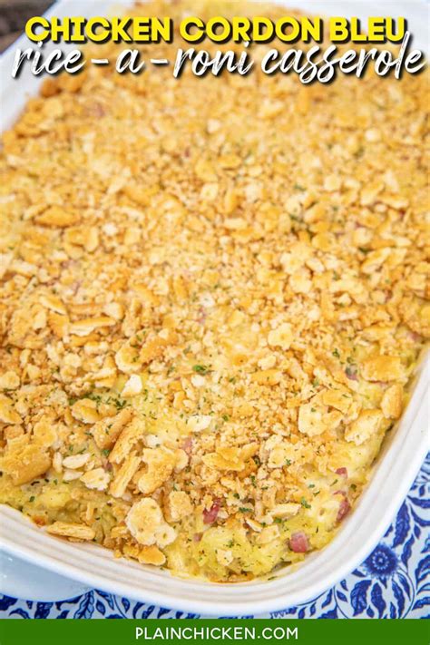 Chicken Cordon Bleu Rice A Roni Casserole Plain Chicken