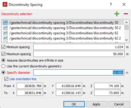 Discontinuity Spacing