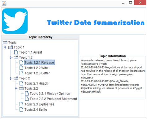 Topic Summary For The Topic Release In Incremental Topic Hierarchy