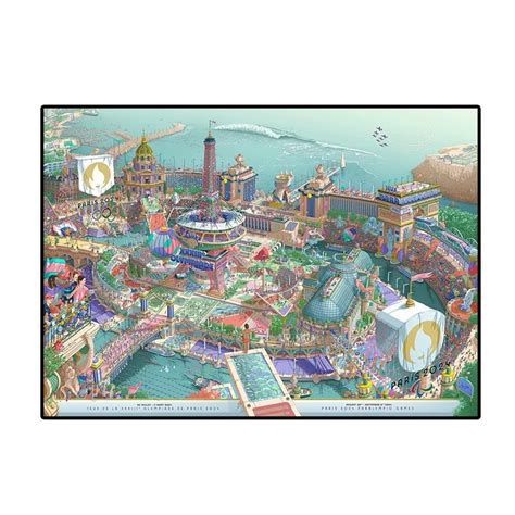 2024 Paris巴黎奧運限量版海報掛畫ugo Gattoni 藝術裝飾畫《非油畫布》不含框 蝦皮購物