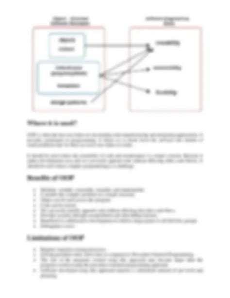 Object Oriented Programming Using C Full Notes Slides Object
