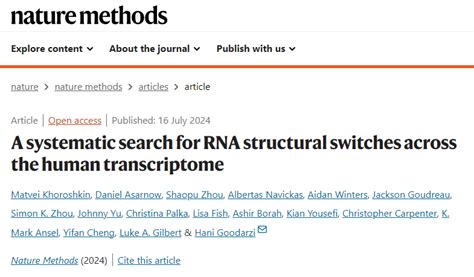 Nature Methods 解码基因调控新机制：系统性发现人类转录组中的rna结构开关 腾讯新闻