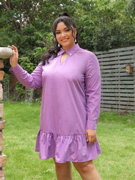 Robe unicolore à volants Mode en ligne SHEIN FRANCE Mode Robe de sortie Mode africaine robe