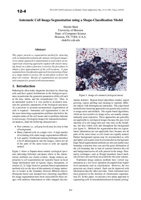 Automatic Cell Image Segmentation Using A Shape Classification Model