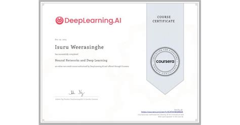 Completion Certificate For Neural Networks And Deep Learning Isuru