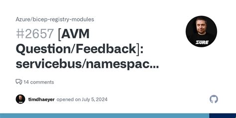 AVM Question Feedback Servicebus Namespace Topics Subcriptions Rules