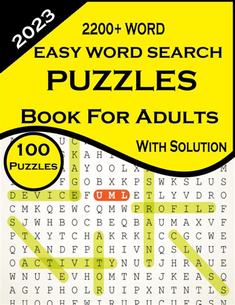 Easy Word Search Puzzles Book For Adults With Solution