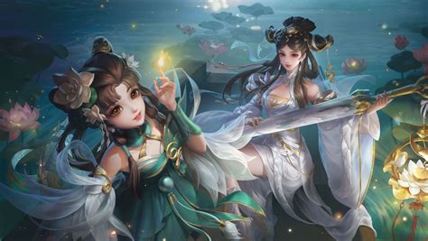 王者荣耀 大乔 小乔 青白蛇 去衣美图素材 王者荣耀 技客社区