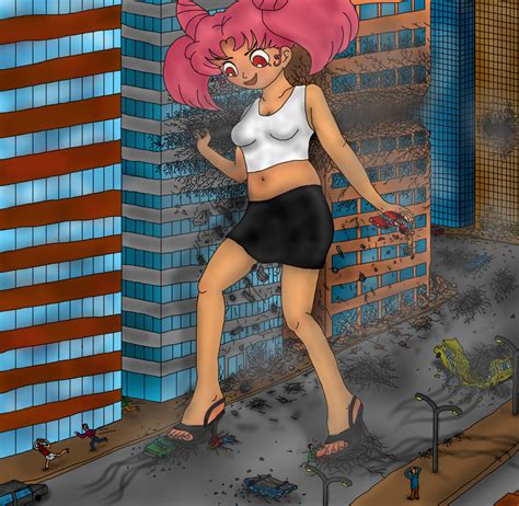 06 Giantess Chibiusa In The City By Riviera4 On Deviantart
