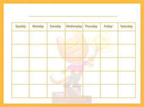 printable yellow blank calendars