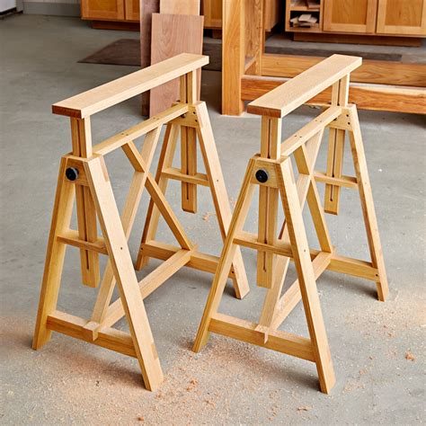 Woodshop Saw Horse Plans Simple Folding Sawhorse Famous Artisan