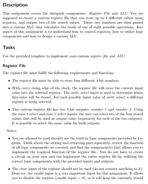 Description This Assignment Covers The Datapath