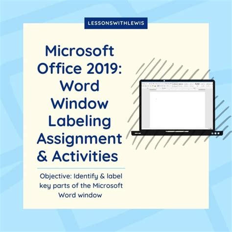 Microsoft Office 2019 Word Window Labeling Assignment And Activities Pack