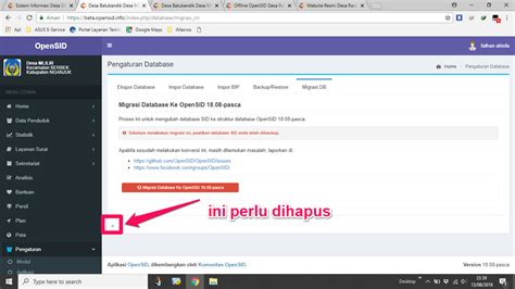 Tampilan Admin Menu Pengaturan Migrasi Db · Issue 1608 · Opensid