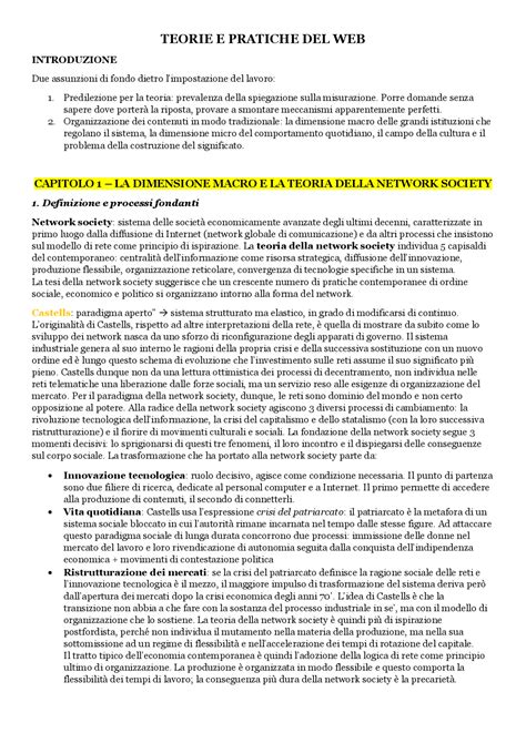 Riassunto Teorie E Pratiche Del Web Miconi Docsity