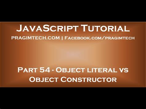 Object Literal Vs Object Constructor YouTube