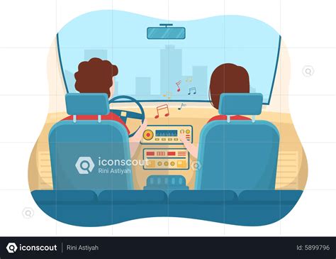 People Listening Music In Car Illustration Free Download Vehicle Illustrations Iconscout