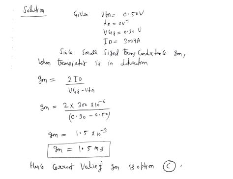 [solved] An Nmos Transistor Has Threshold Voltage Vin 0 50 V And Course Hero