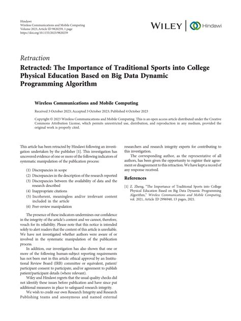 Pdf Retracted The Importance Of Traditional Sports Into College Physical Education Based On
