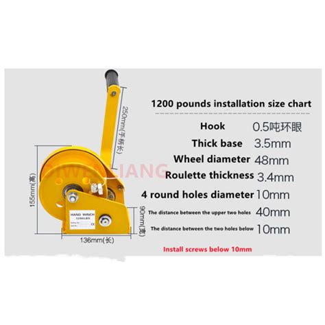 Portable Hand Operated Manual Lifting Winch Cable Grandado