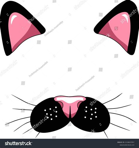 Cat Ears Nose Whiskers Vector Graphic Stock Vector Royalty Free