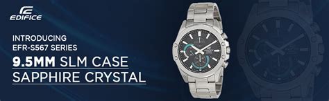 Casio Edifice EFR S D AVUDF Black Analog Dial Silver Stainless Steel Band Men S Watch Slim