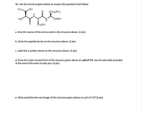 solved 36 use the structure given below to answer the