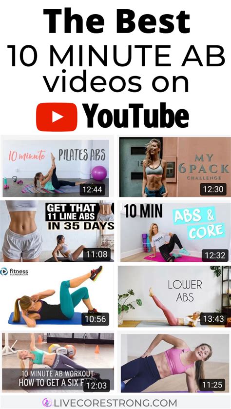 The Best 10 Minute Ab Workout Videos On Youtube Live Core Strong