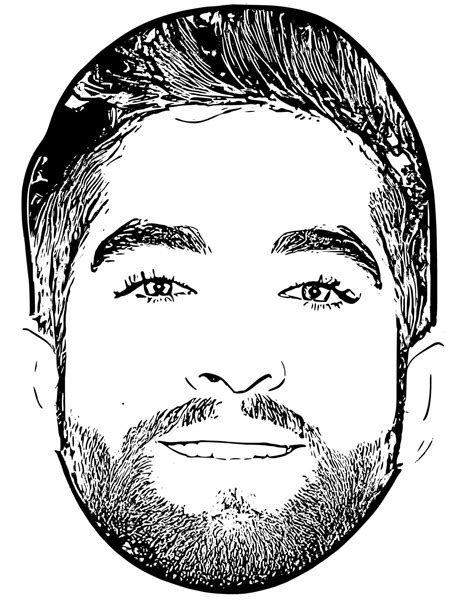 Coloriage Visage de Kendji Girac télécharger et imprimer gratuit sur