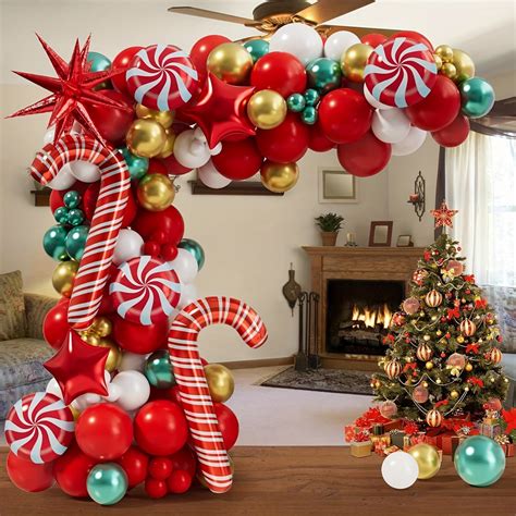 149 Pieces Deluxe Christmas Balloon Garland Arch Kit Vibrant Aluminum