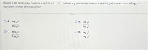 Solved Equivalent To Which Of The Following A Logab B