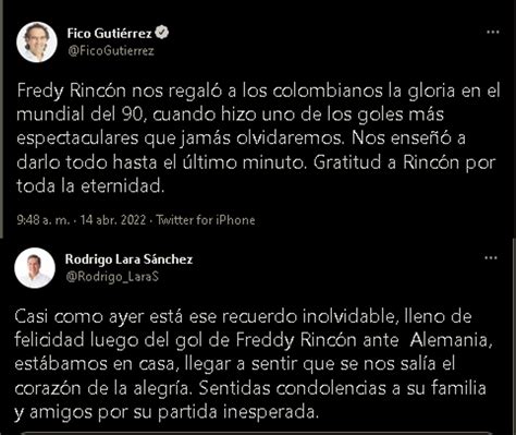 Freddy Rincón Colombian Leaders And Politicians Reacted To The Death