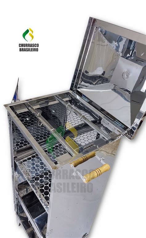 Defumador Profissional Inox Modelo D Churrascobrasileiro Churrasqueiras e acessórios