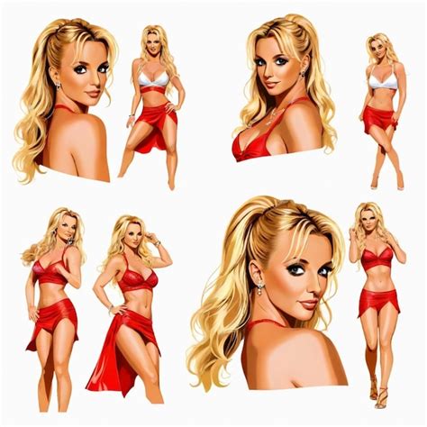 britney vector set white background isolated a high premium ai